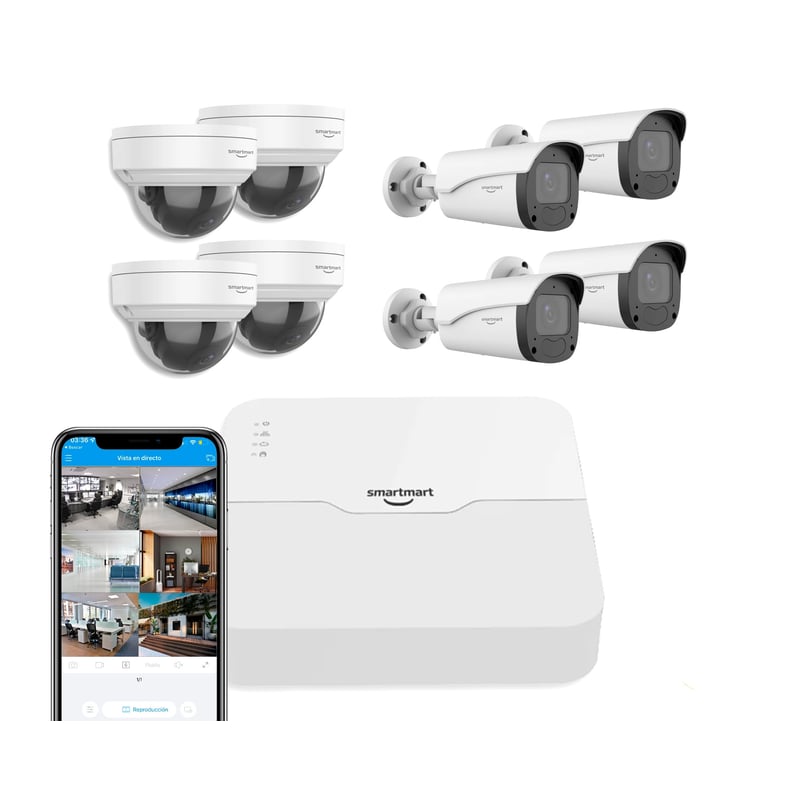 SMARTMART Kit Seguridad 8 cámaras Bullet/Domo | falabella.com