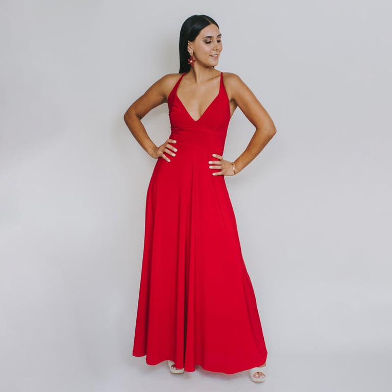 NATALIA SEGUEL Vestido Sara Rojo Italiano Natalia Seguel | falabella.com