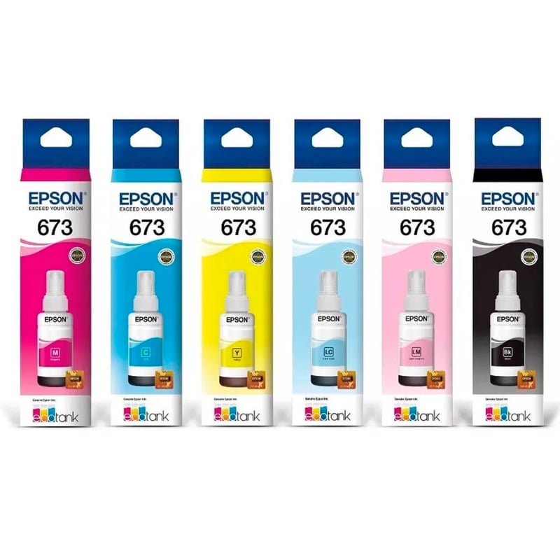 EPSON Pack 6 Tintas Epson T673 L800 L1800 L805 L810 L850 | falabella.com
