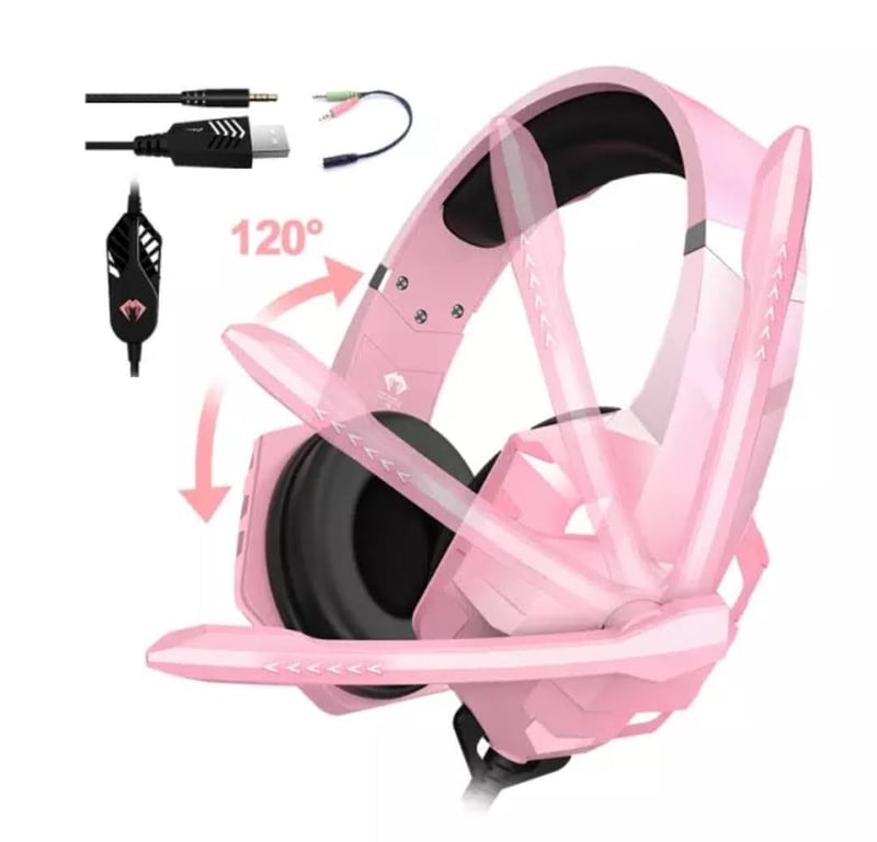 DDK Audifonos Gamer Python Fly G9000 PRO Luz Led Rosado | falabella.com