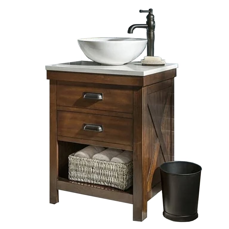 GENERICO Mueble Vanitorio Lavamanos Rustico 48x40x78cm Madera ...