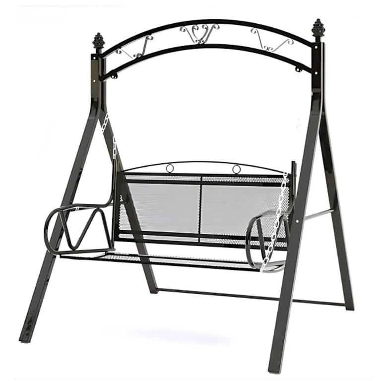 CRUSEC Sillon Columpio Al Aire Libre Jardin Terraza Patio Negro ...