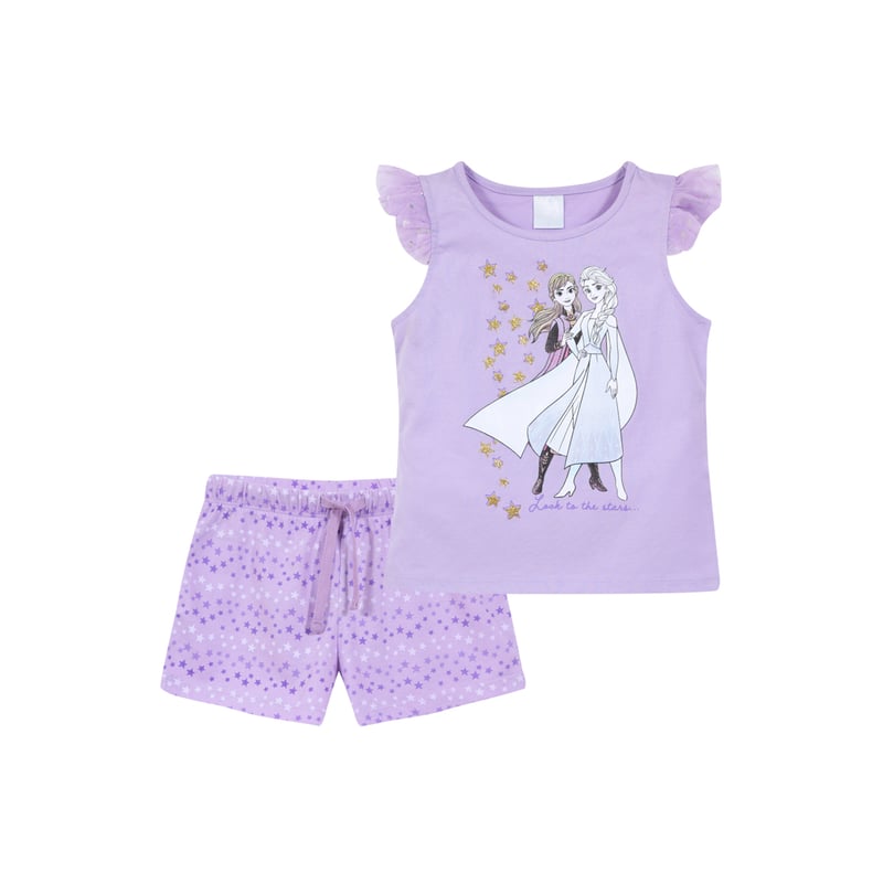 DISNEY Pijama Niña Frozen Anna & Elsa Snow Lila Disney | falabella.com