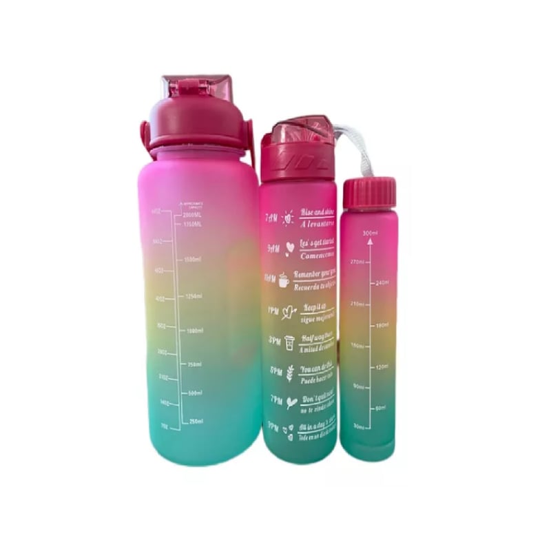 GENERICO Pack 3 Botellas De Agua Motivacional | falabella.com