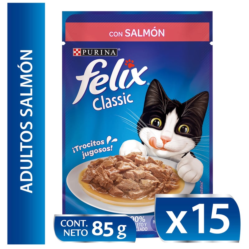 PURINA Alimento húmedo FELIX® Adultos con Salmón sobre 85g | falabella.com