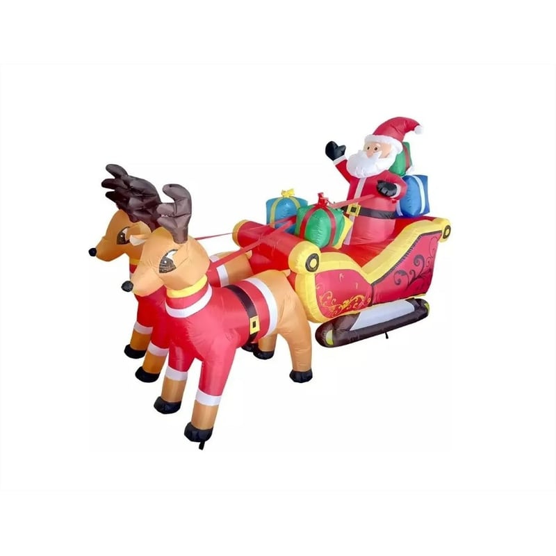 GENERICO Adorno Navidad TRINEO Con Renos Inflable Pascuero Regalos ...