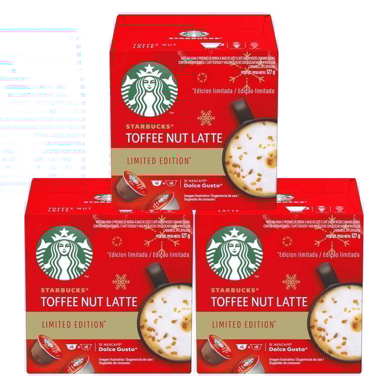 STARBUCKS Pack 3 Café Starbucks® NESCAFÉ DOLCE GUSTO Toffee Nut Latte ...
