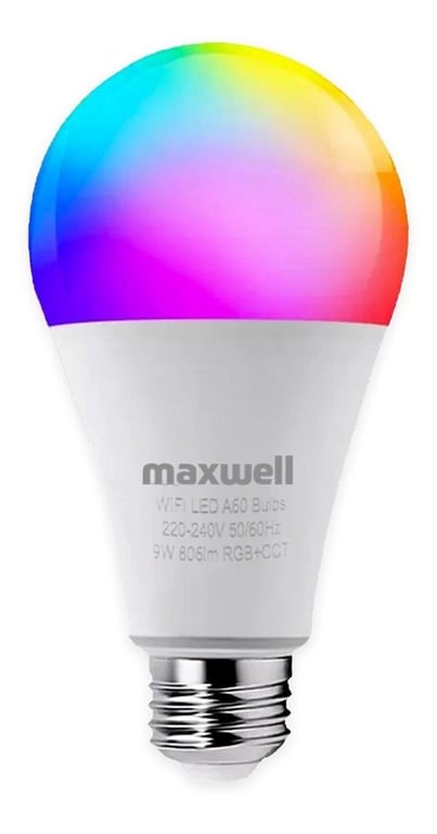 MAXWELL Ampolleta Inteligente Led Maxwell E27 Wifi App Rgb 9w X1 ...