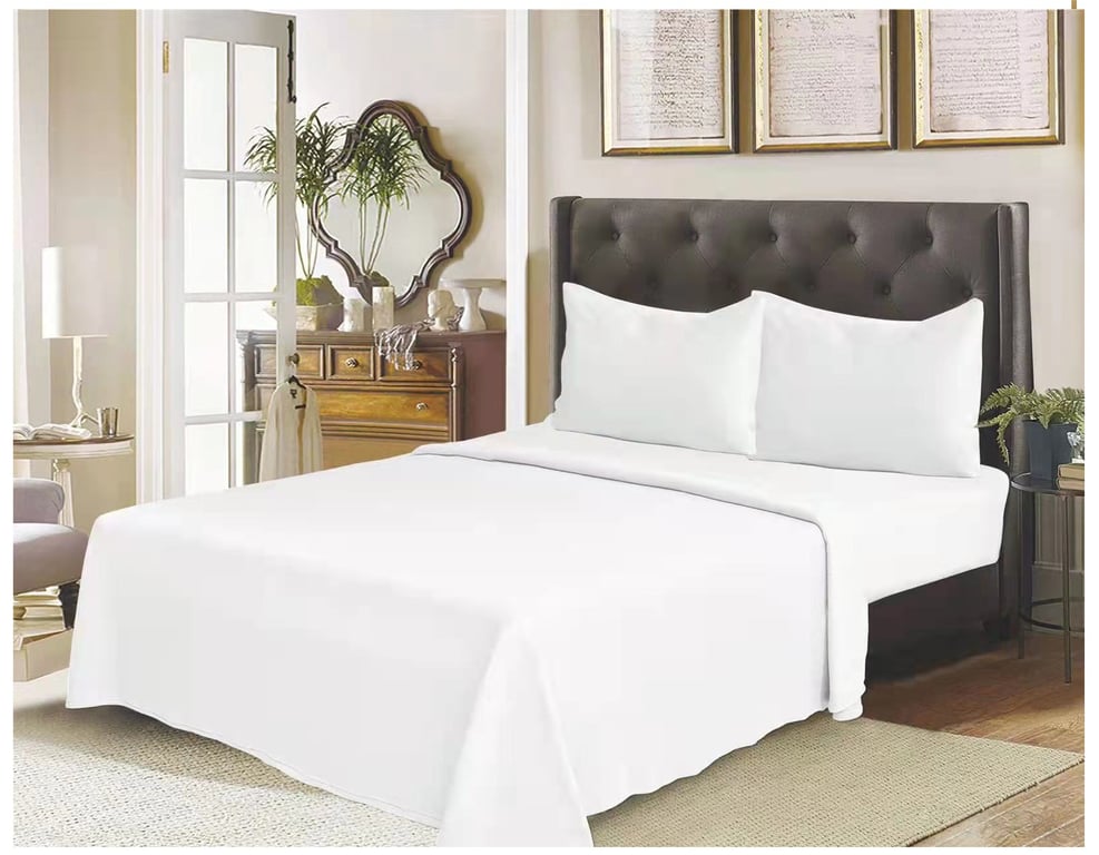 GENERICO Ropa de cama Juego de sabanas para cama King BLANCO ...