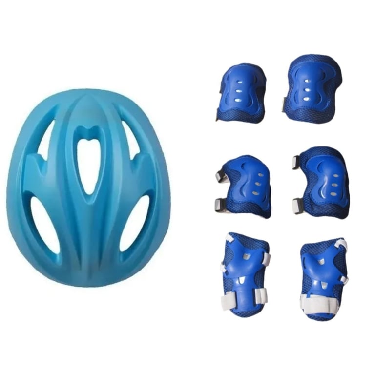 GENERICO set de rodilleras- coderas- casco y cubre manos para niños ...