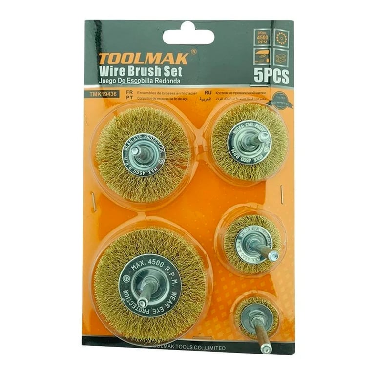 Set Juego De Escobillas Redondas 5 Piezas Toolmak | Sodimac - Falabella