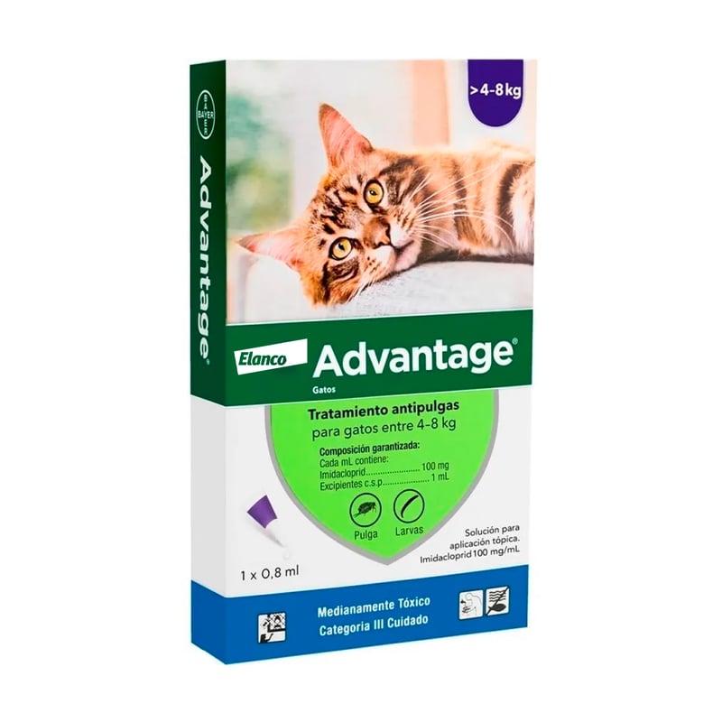 ELANCO Advantage Elanco Pipeta Antipulgas Gato 4 - 8 Kg ELANCO ...