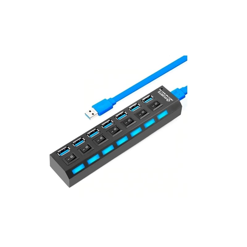GENERICO Hub Usb 3.0 7 Puertos De Alta Velocidad Con Indicador Led | falabella.com