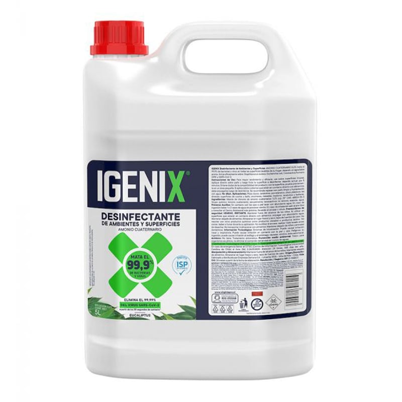 IGENIX Limpiador Líquido Desinfectante Eucaliptus Igenix 5 Lts ...