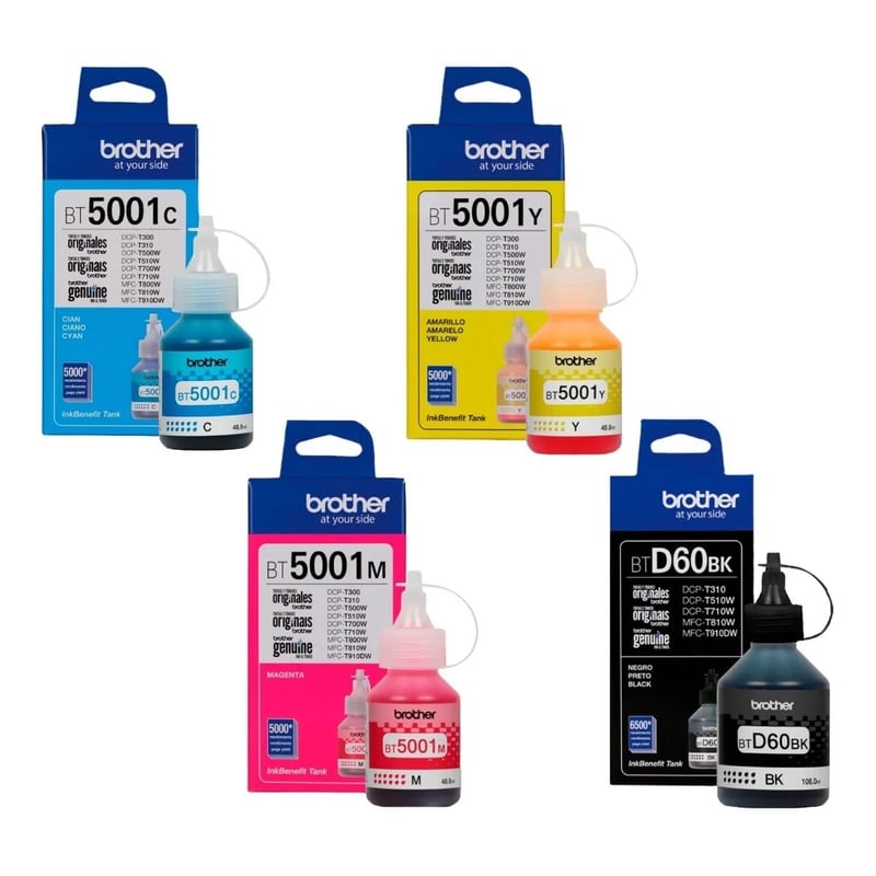 BROTHER Pack De 4 Tintas Brother Para Impresoras T710 T720 T520 T510 ...