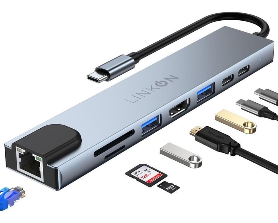 LINKON Hub Adaptador Usb Tipo C 8 En 1 Linkon Para Mac Macbook Win | falabella.com