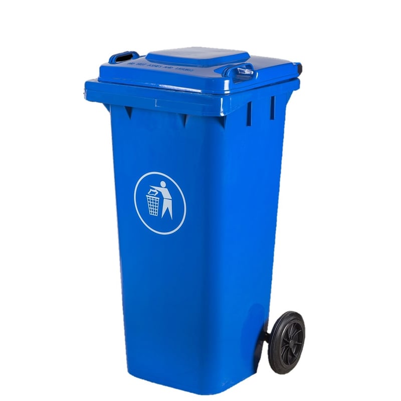 Basurero Contenedor De Basura 120 Litros Con Ruedas - Azul | Sodimac ...