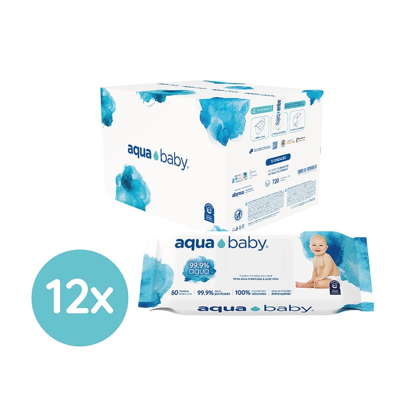 AQUA BABY Caja 12 Toallitas Húmedas Aqua Baby 60 Unidades | falabella.com
