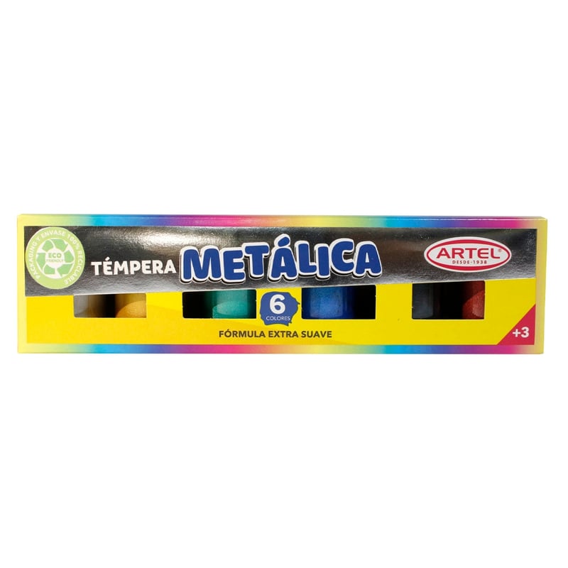 Caja 6 Témperas Metálicas 15ml | Sodimac - Falabella
