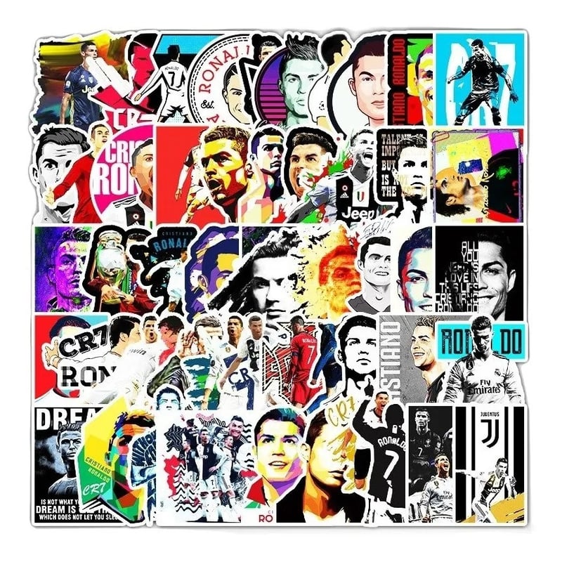 GENERICO 50 Stickers Cr7 / Cristiano Ronaldo - Etiquetas Autoadhesivas ...