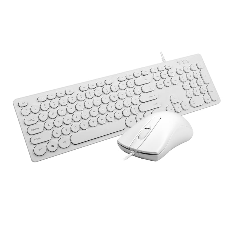 MLAB Kit Teclado y Mouse Microlab Telecommuting Home Office Blanco ...