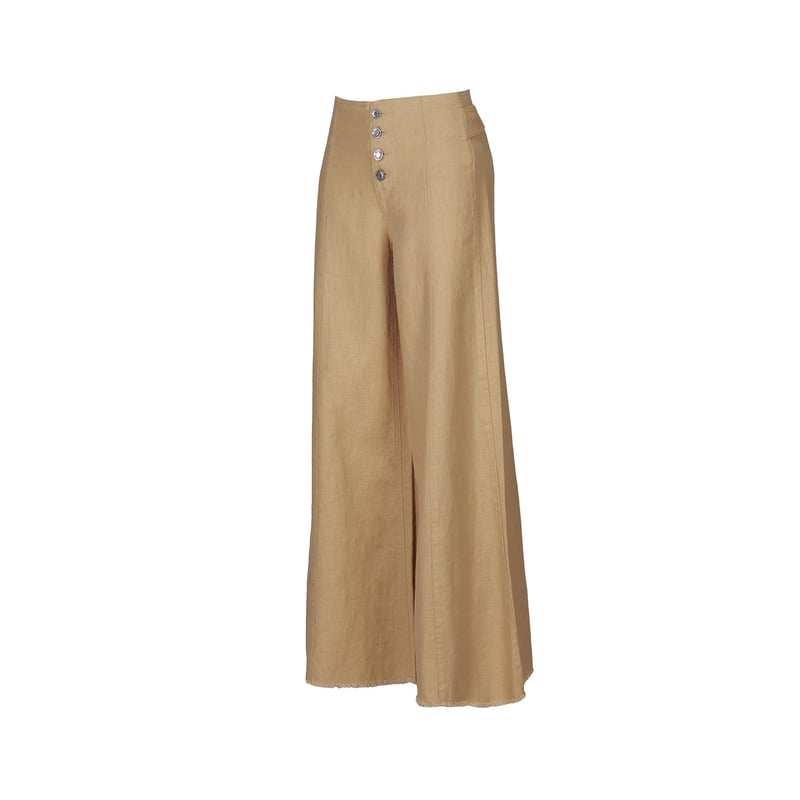 ROCKFORD Pantalón Lino Orgánico Mujer Vascalin Café ROCKFORD ...