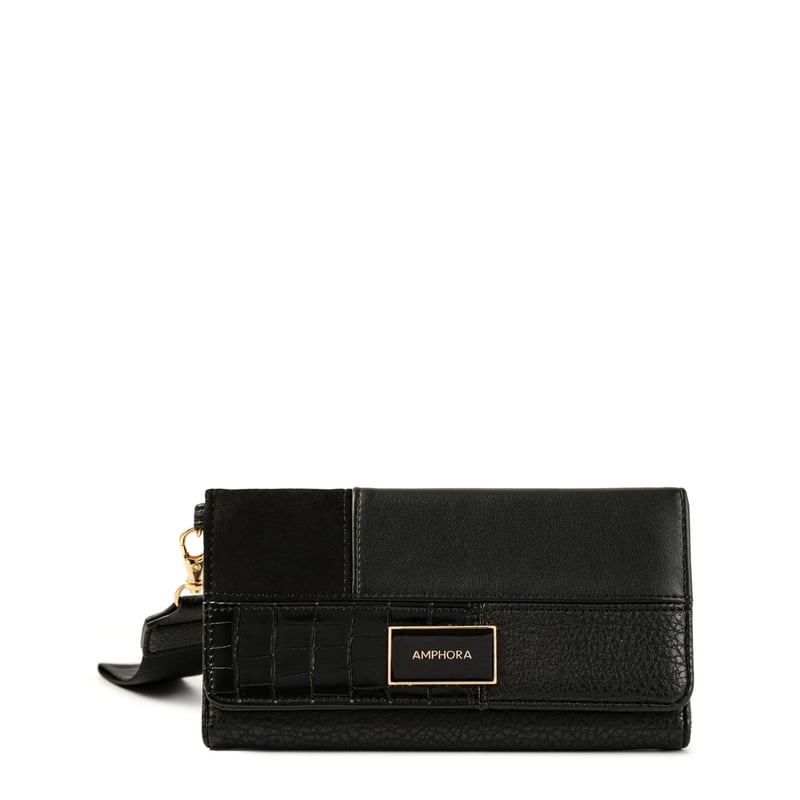 AMPHORA Chequera con flap renate negro | falabella.com