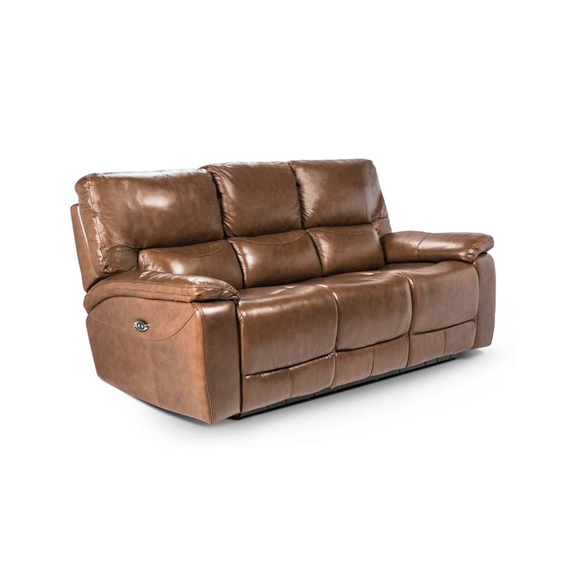 ROSEN Sofá Reclinable Poch Cuero 3 Cuerpos Marrón | falabella.com