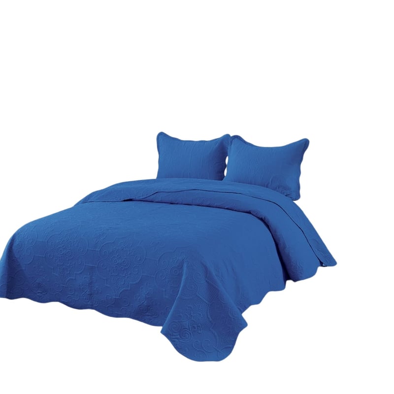 ANGELES DEL HOGAR Cubrecama de verano Quilt Plaza y media azul oscuro ...