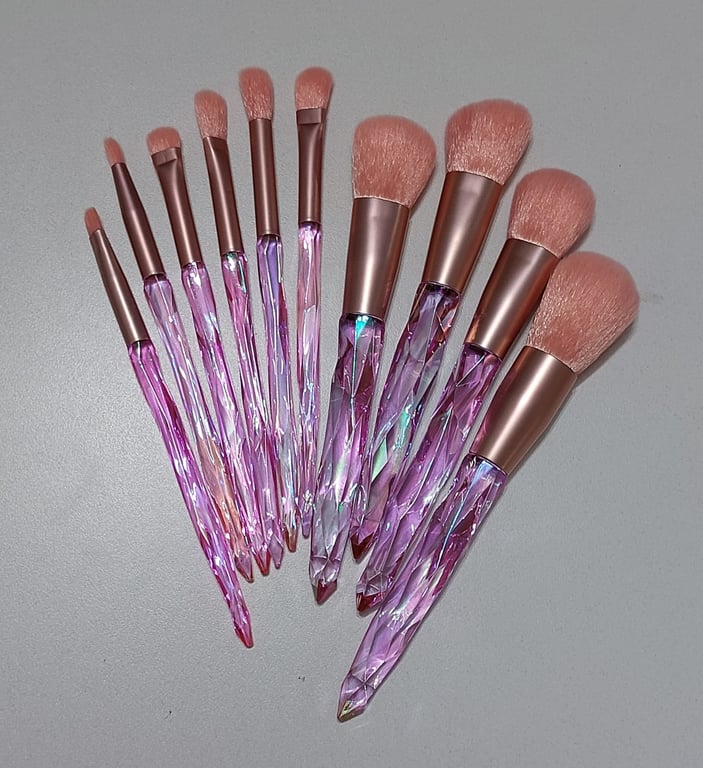 GENERICO Set De 10 Brochas De Maquillaje Tornasol Rosa Con Estuche De ...