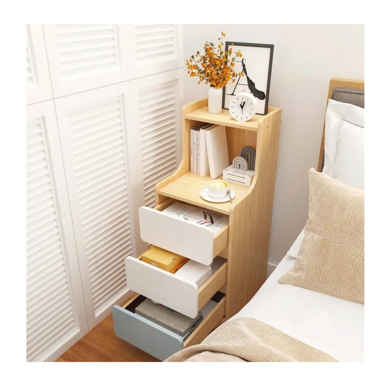 HOMER DESIGN Velador Angosto Con Cajones Tricolor Homer Design ...