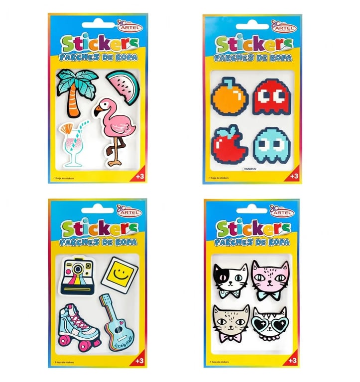 ARTEL Pack 4 stickers para ropa diseño surtido | falabella.com