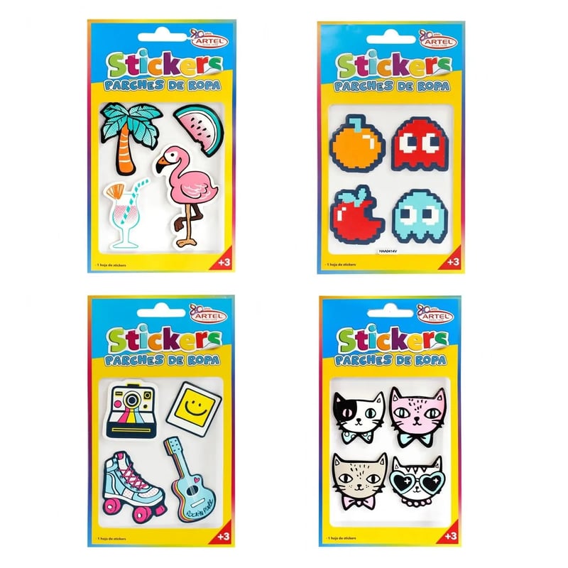 Pack 4 stickers para ropa diseño surtido | Sodimac - Falabella