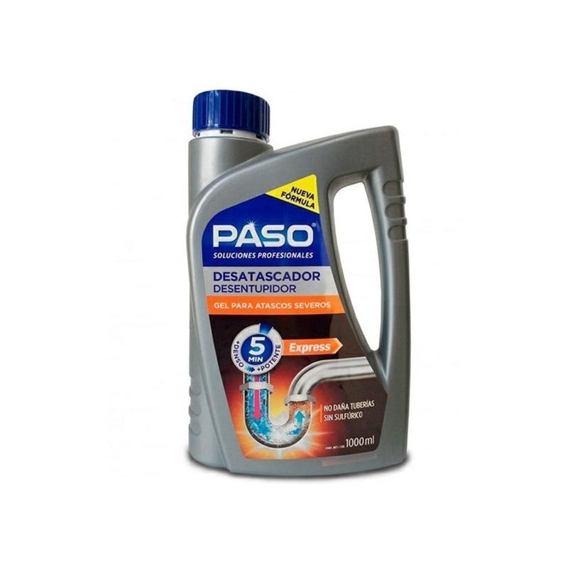PASO Desatascador Gel De Cañerías Atascos Severos Paso 1 Lt PASO ...