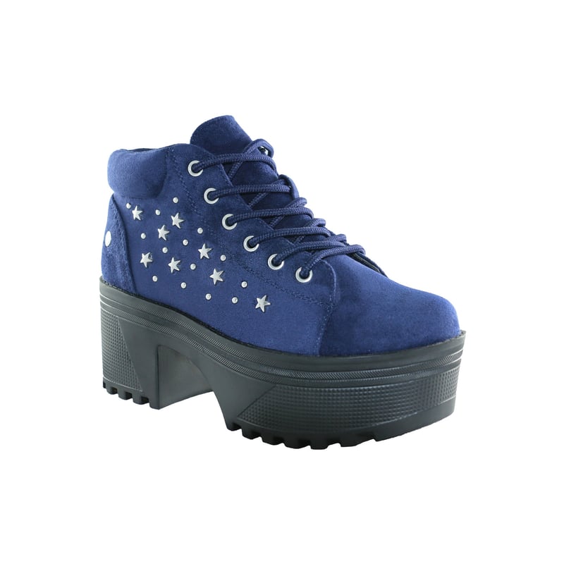 DINASTELLA Botines Con Plataforma Azules Para Mujer Casuales Estrella ...