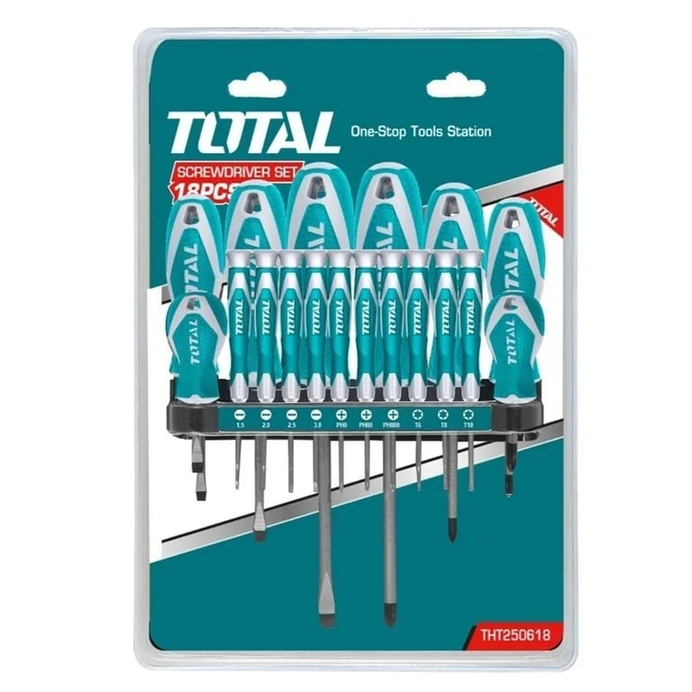 TOTAL TOOLS Kit Set Juego Destornilladores 18 Piezas | falabella.com