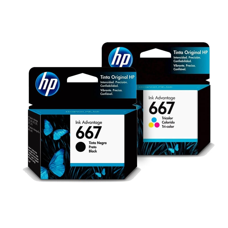 HP 2 Tintas Hp 667 Genuinas 1275/2374/2375/2376/2775/2776 | falabella.com