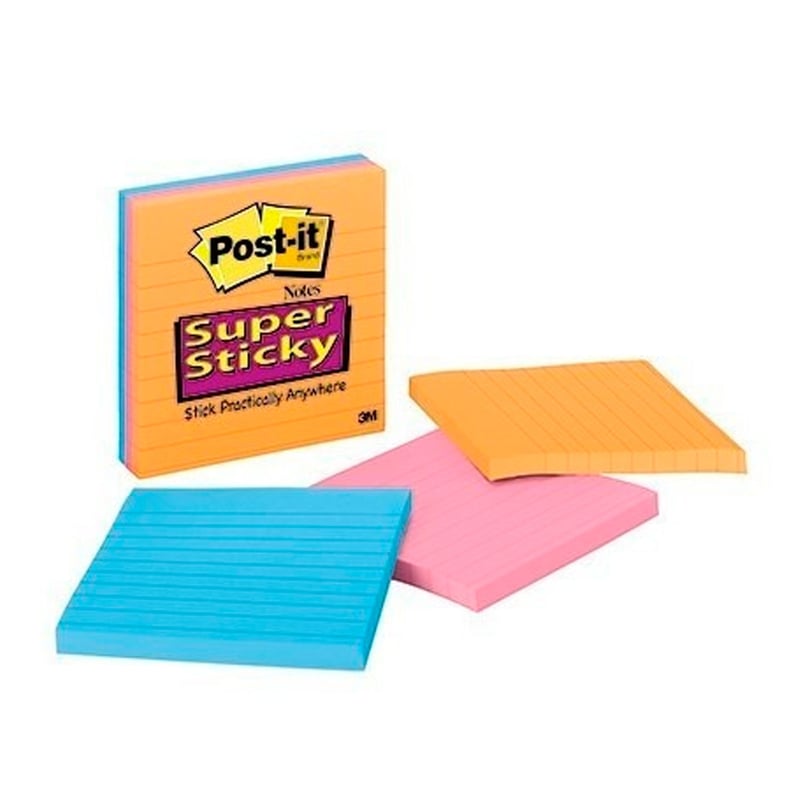 SUPERSTROKE Nota Adhesiva 3m Post-it 675-3 Neon Raya 180 Color Post-it ...