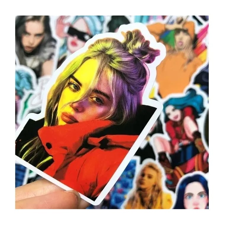 GENERICO 50 Stickers de Billie Eilish - Etiquetas Autoadhesivas ...