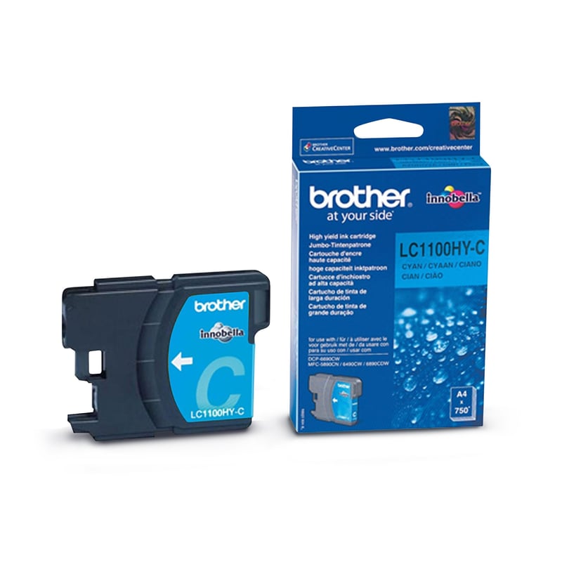 BROTHER TINTA BROTHER LC1100 CYAN GENUINA Dcp-185c J715w Mfc-490 ...