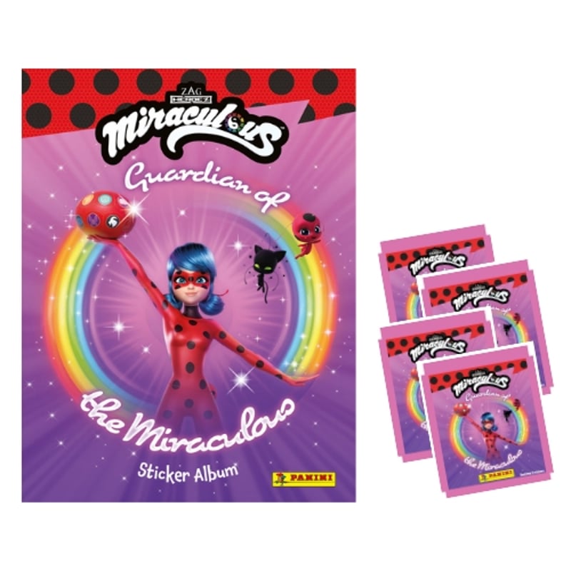 PANINI Lady Bug Guardian of the Miraculous Pack 1 Álbum Tapa Suave + 25 ...