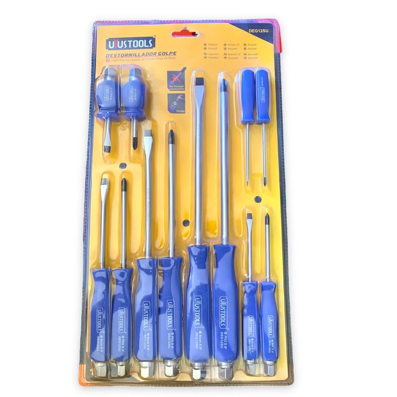 UYUSTOOL SET DESTORNILLADOR DE GOLPE Y TORQUE 12 PIEZA | falabella.com