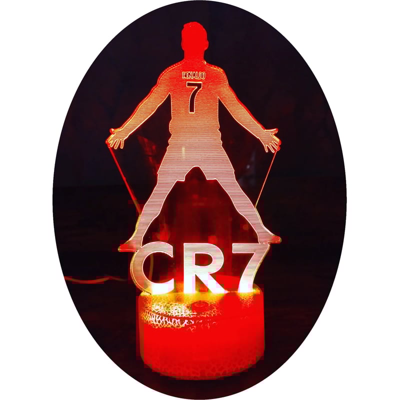 GENERICO Lampara ilusión 3D 7 Colores Led Cristiano Ronaldo CR7 ...