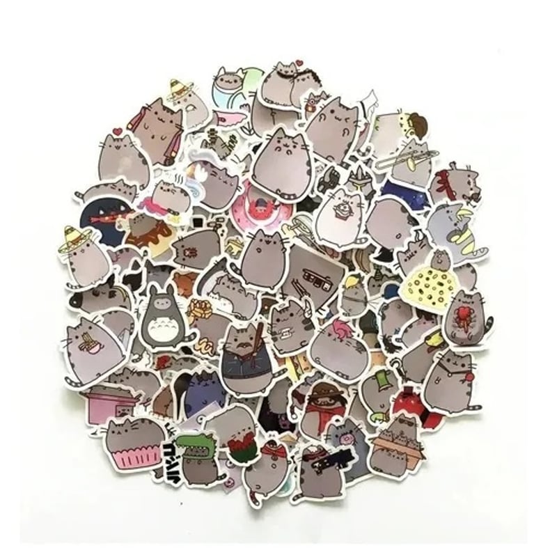 GENERICO 100 Stickers Pusheen Cat - Etiquetas Autoadhesivas | falabella.com