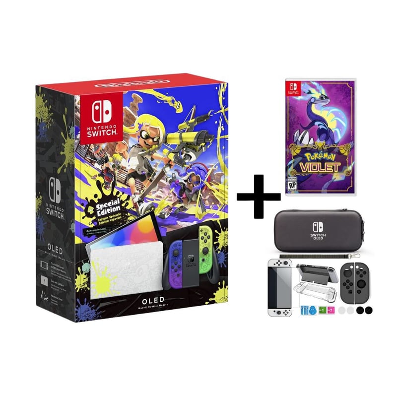 NINTENDO Consola Nintendo Switch OLED Splatoon mas Pokemon Purpura y ...