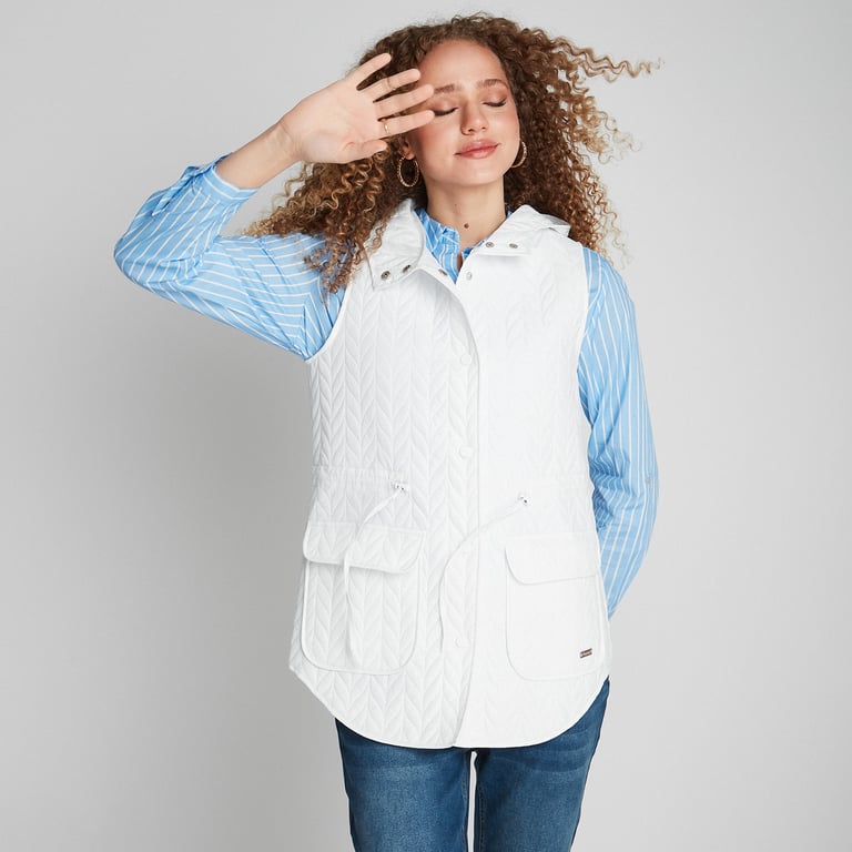 CURVI Parka Sin Manga Con Gorro Cintura Ajustable Mujer Curvi ...