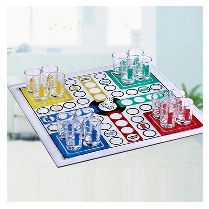 GENERICO Ludo Shot De Vidrio Juego De Mesa Drinking Ludo Familiar ...