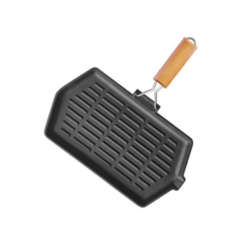 GENERICO Sarten Churrasquera Fierro Fundido 21x35cm Abatible ...