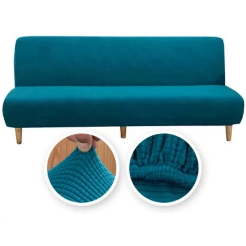 GENERICO Funda Cubre FUTON elasticada textura GRUESA CUADRILLE ...
