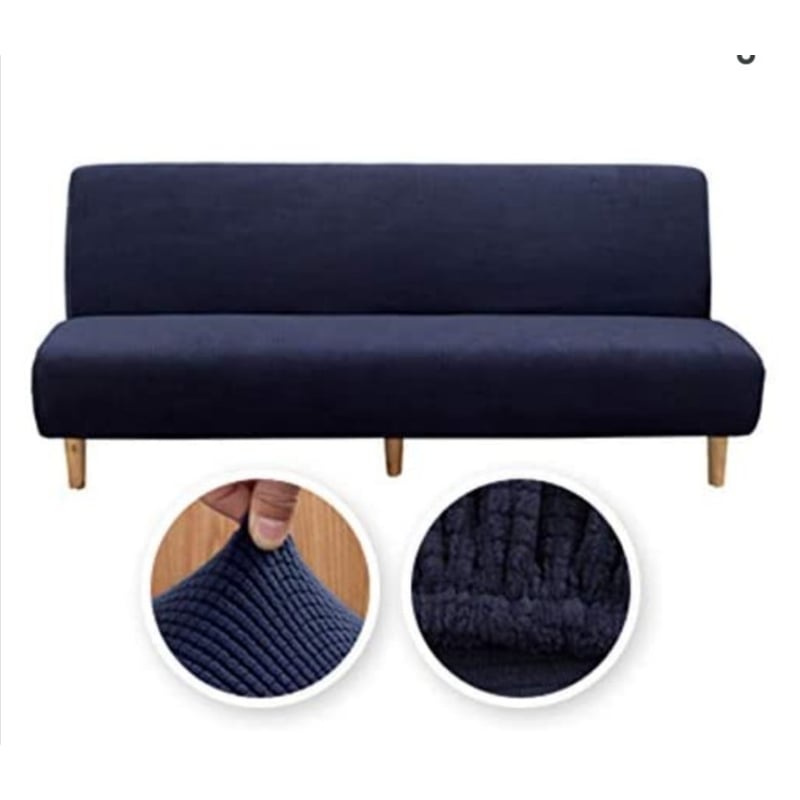 GENERICO Funda Cubre FUTON elasticada textura GRUESA CUADRILLE ...